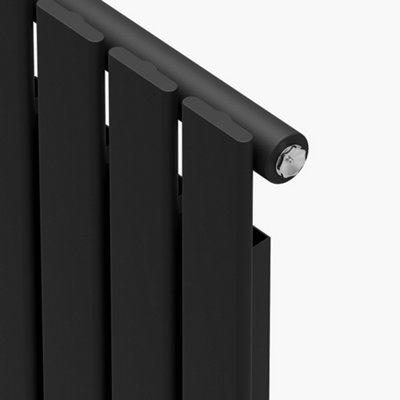 HomeStyleStore Black Horizontal Single Flat Panel Convector Radiator ...