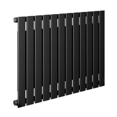 HomeStyleStore Black Horizontal Single Flat Panel Convector Radiator ...