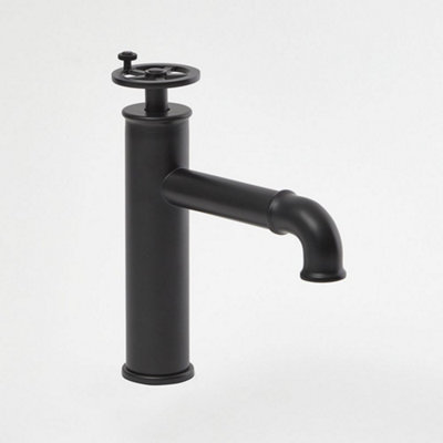 HomeStyleStore Black Industrial Style Steampunk Mono Basin Mixer Tap ...