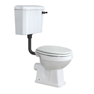 HomeStyleStore Black Low Level Cistern Toilet WC Flush Pipe Kit