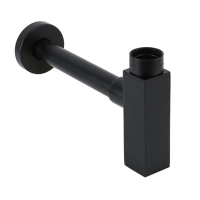 HOMESTYLESTORE BLACK MINIMALIST SQUARE EXPOSED BOTTLE TRAP FOR WALL ...