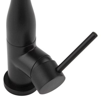 HomeStyleStore Black Mono Kitchen Sink Mixer Tap with Lever Handle and ...