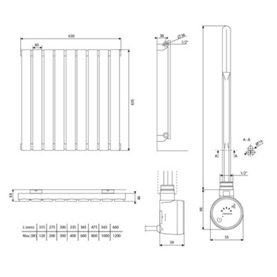 HomeStyleStore Black Single Flat Panel Horizontal WiFi Electric ...