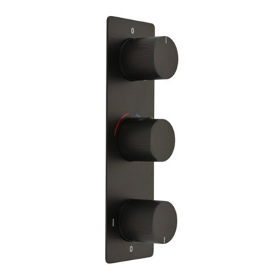 HomeStyleStore Black Thermostatic Diverter Mixer Valve 250mm Rainfall ...