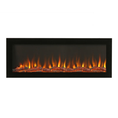 HOMESTYLESTORE BLACK WALL MOUNTED ELECTRIC FIRE WITH BUILT IN FAN ...