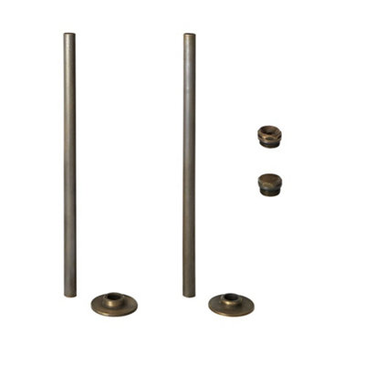 HomeStyleStore Brass Angled Thermostatic Radiator Valve TRV and Pipe Set