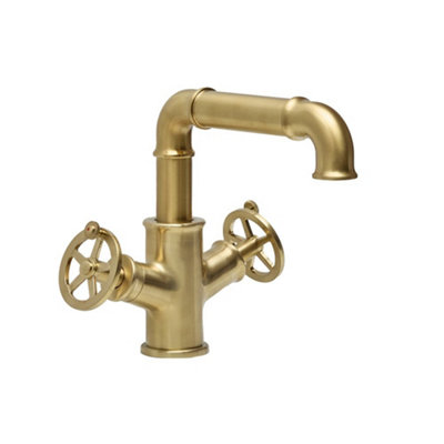 HomeStyleStore Brushed Brass Industrial Style Steampunk Mono Basin ...