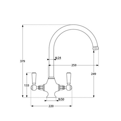 HomeStyleStore Brushed Brass Lever Handle Kitchen Sink Mixer Tap Swivel ...