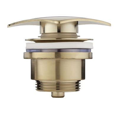 HomeStyleStore Brushed Brass Push Button Universal Slotted Unslotted ...