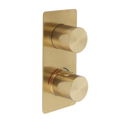 HomeStyleStore Brushed Brass Thermostatic Diverter Mixer Valve 250mm ...