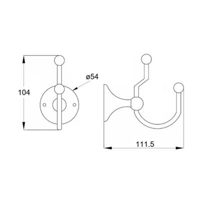 HomeStyleStore Brushed Brass Wall Mounted Double Bath Robe Towel Hook