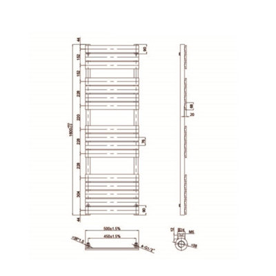 HomeStyleStore Brushed Copper Flat Panel Heated Towel Rail Radiator ...
