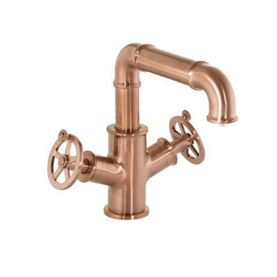 HomeStyleStore Brushed Copper Industrial Style Steampunk Mono Basin ...
