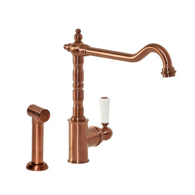 HomeStyleStore Brushed Copper Single Lever Handle Kitchen Sink Mixer ...