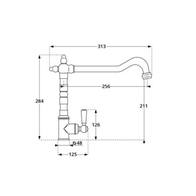 HomeStyleStore Brushed Copper Single Lever Handle Kitchen Sink Mixer ...