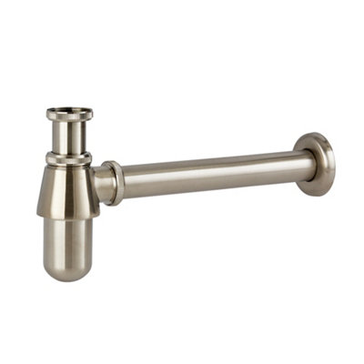 HomeStyleStore Brushed Nickel Bottle Trap for Wall Hung Bathroom Basin Sink