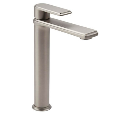 HomeStyleStore Brushed Nickel High Rise Bathroom Basin Mixer Tap