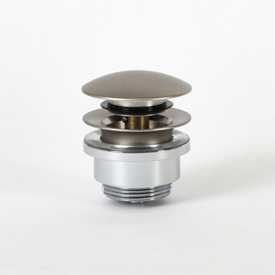 HomeStyleStore Brushed Nickel Push Button Universal Slotted Unslotted ...