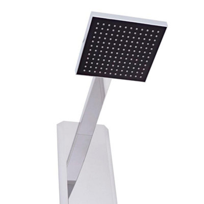 HomeStyleStore Chrome and Black Corner Thermostatic Shower Tower Panel ...