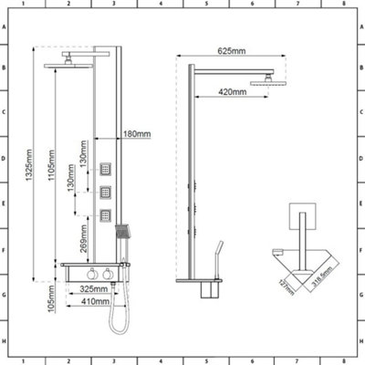HomeStyleStore Chrome and Black Corner Thermostatic Shower Tower Panel ...