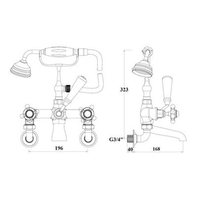 HomeStyleStore Chrome and White Wall Mounted Bath Shower Mixer Tap with ...