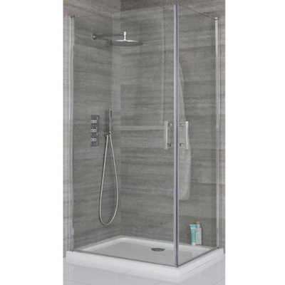 HomeStyleStore Chrome Corner Walk In Wet Room Hinged Door Shower ...