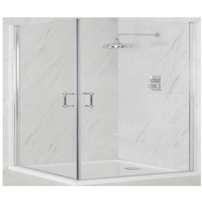 HomeStyleStore Chrome Corner Walk In Wet Room Hinged Door Shower ...