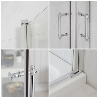 HomeStyleStore Chrome Corner Walk In Wet Room Hinged Door Shower ...