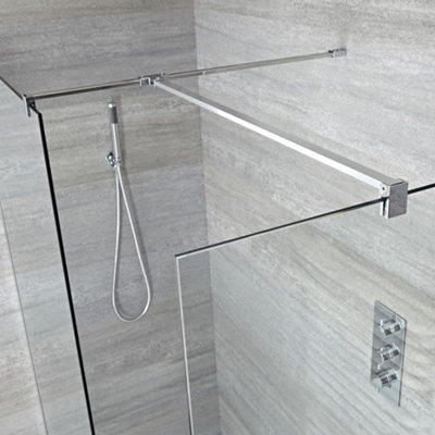 HomeStyleStore Chrome Corner Walk In Wet Room Shower Enclosure with ...