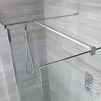 HomeStyleStore Chrome Corner Walk In Wet Room Shower Enclosure with ...