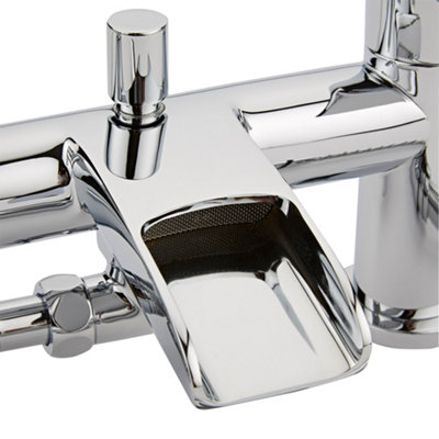 HomeStyleStore Chrome Deck Mounted Bath Shower Mixer Tap with Hand ...