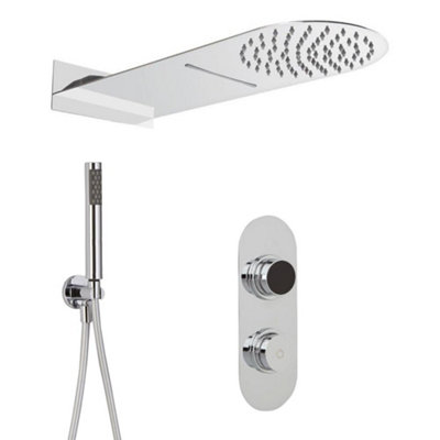 HomeStyleStore Chrome Digital Thermostatic Shower with 200mm x 500mm ...