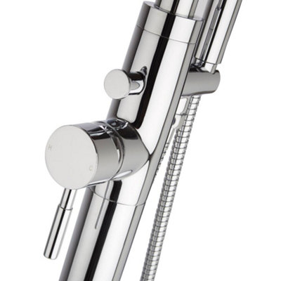 HomeStyleStore Chrome Freestanding Bath Shower Mixer Tap with Hand Shower