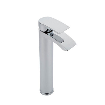 HomeStyleStore Chrome High Rise Bathroom Basin Mixer Tap and Lever Handle