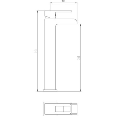 HomeStyleStore Chrome High Rise Waterfall Mono Bathroom Basin Mixer Tap ...