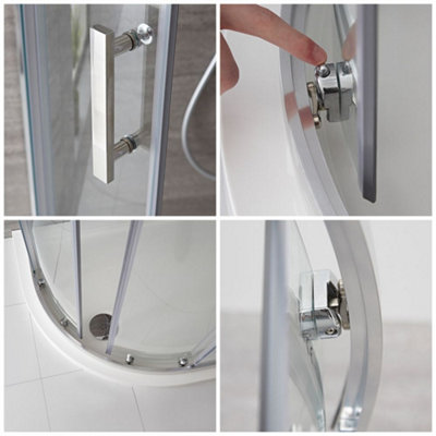 HomeStyleStore Chrome Reversible Offset Quadrant Shower Enclosure 900 x ...