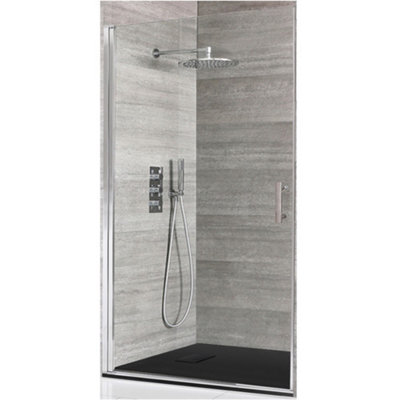 HomeStyleStore Chrome Reversible Recessed Hinged Door Shower Enclosure ...