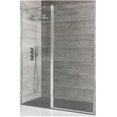 HomeStyleStore Chrome Reversible Recessed Hinged Door Shower Enclosure ...