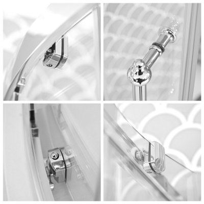 HomeStyleStore Chrome Right Hand Quadrant Shower Enclosure with White ...