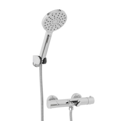 HomeStyleStore Chrome Round Thermostatic Bar Mixer Shower Valve ...