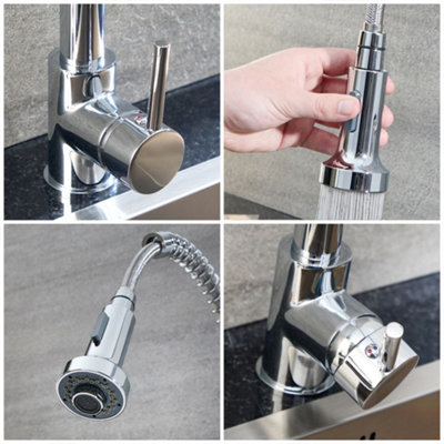 HomeStyleStore Chrome Single Lever Handle Kitchen Sink Mixer Tap Swivel ...