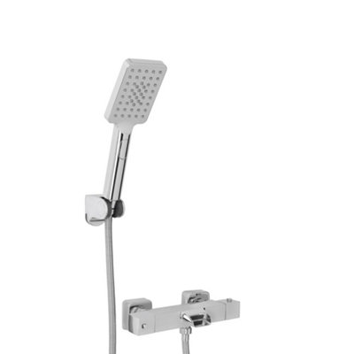 HomeStyleStore Chrome Square Thermostatic Bar Mixer Shower Valve ...