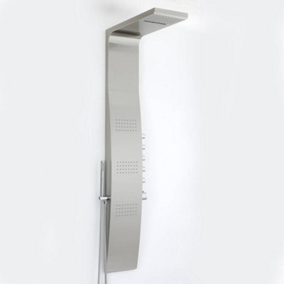 HomeStyleStore Chrome Thermostatic Shower Tower Panel Waterblade Head ...