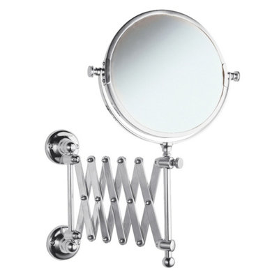 HomeStyleStore Chrome Wall Mounted Double Sided Round Shaving Vanity Mirror