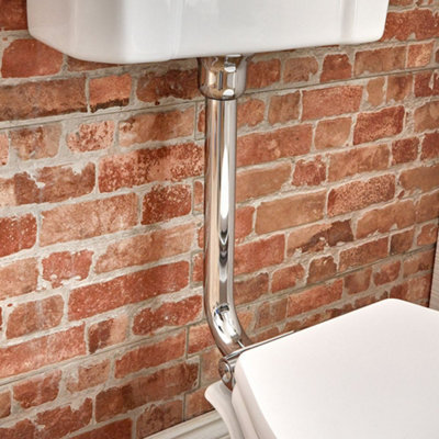 HomeStyleStore Chrome & White Comfort Height Bathroom Toilet Pan WC and ...