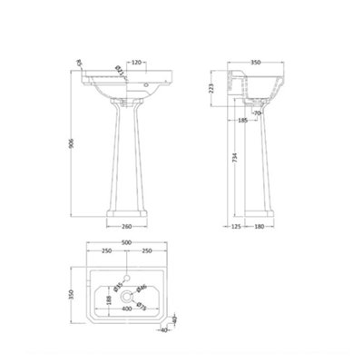 HomeStyleStore Comfort Height White Ceramic Bathroom Basin Sink with ...