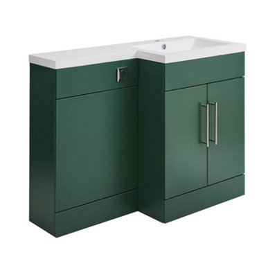 HomeStyleStore Dark Green 1105 x 465mm Bathroom Right Hand Combination ...