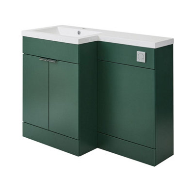 HomeStyleStore Dark Green 1105mm x 465mm Bathroom Left Hand Combination ...