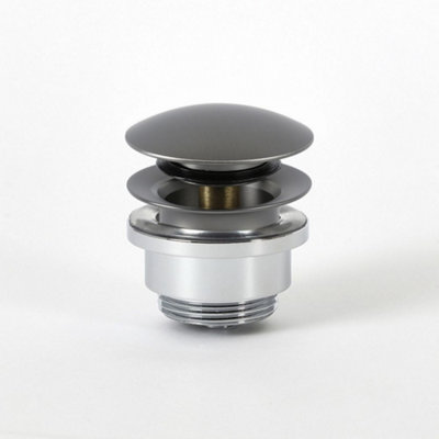 HomeStyleStore Gunmetal Grey Push Button Universal Slotted Unslotted ...