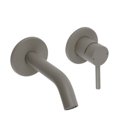 HomeStyleStore Pebble Wall Mounted Bathroom Basin Mixer Tap Lever Handle